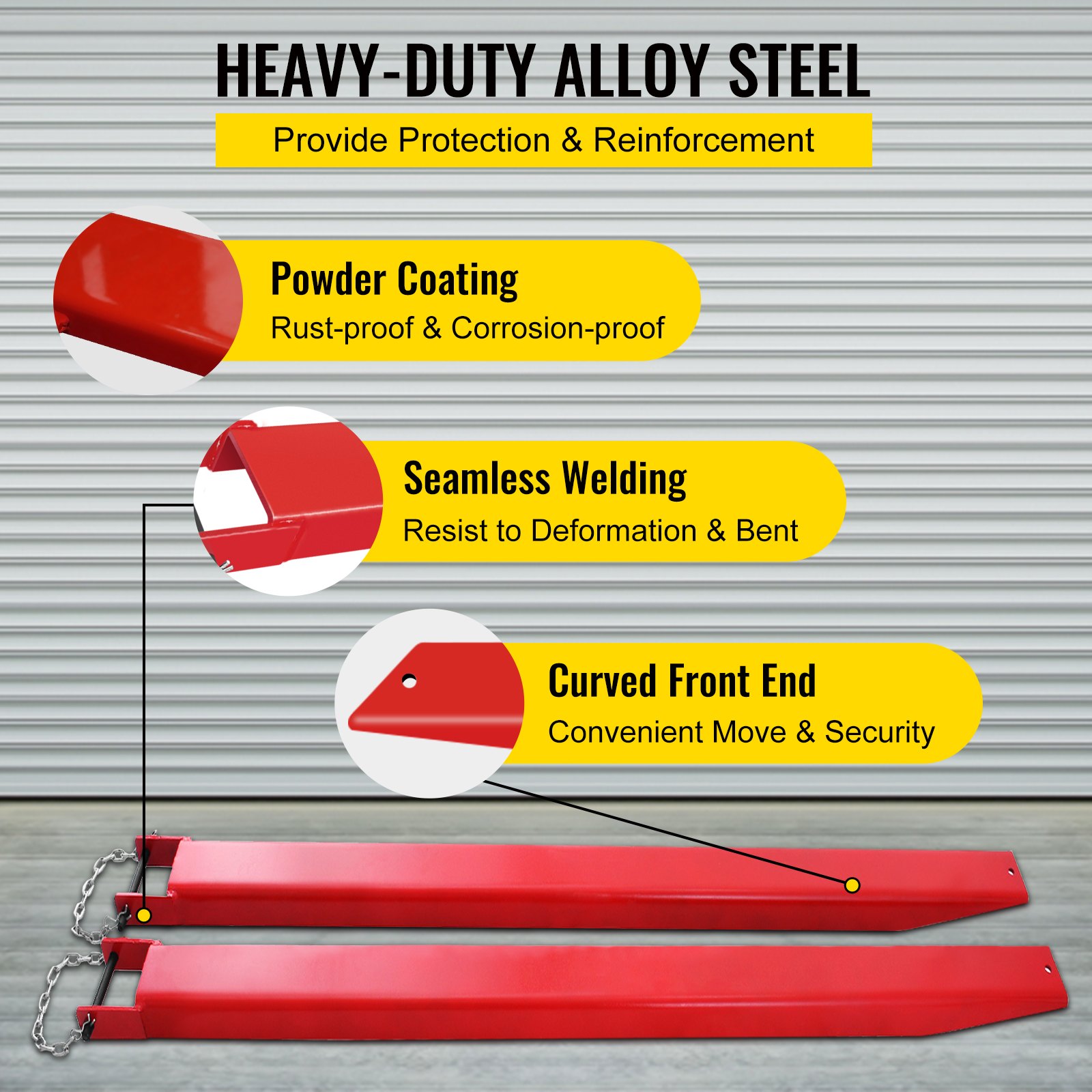 VEVOR Pallet Fork Extension 82 Inch Length 4.5 Inch Width, Heavy Duty ...