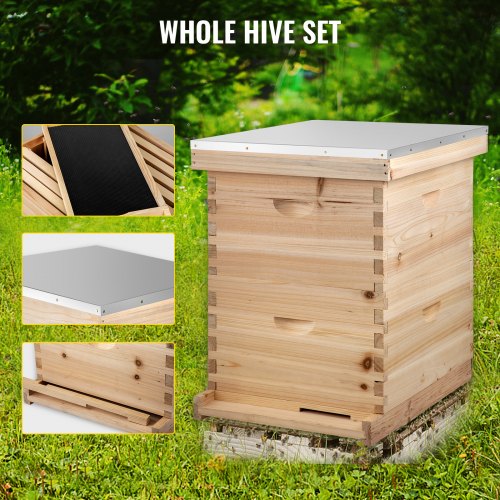 VEVOR Bee Hive 20 Frame Beehive Box 10 Deep and 10 Medium Frames ...