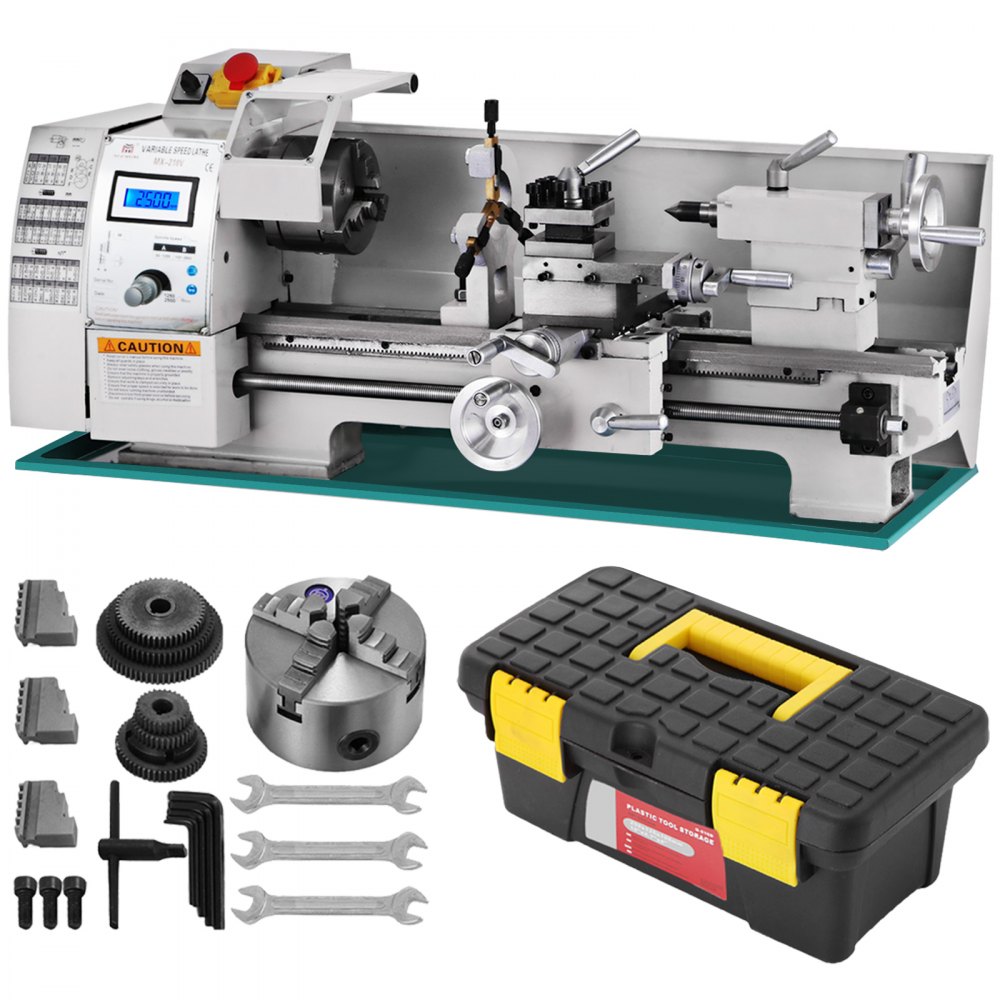 VEVOR Metal Lathe 8x16", Maintenance Free Brushless Motor Precision ...