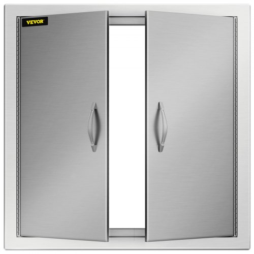 VEVOR BBQ Access Door 24W x 24H Inch, Grill Door Double Door Brushed ...