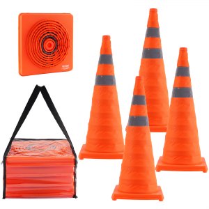 VEVOR Safety Cones, 4 Pack 28 inch Collapsible Traffic Cones ...