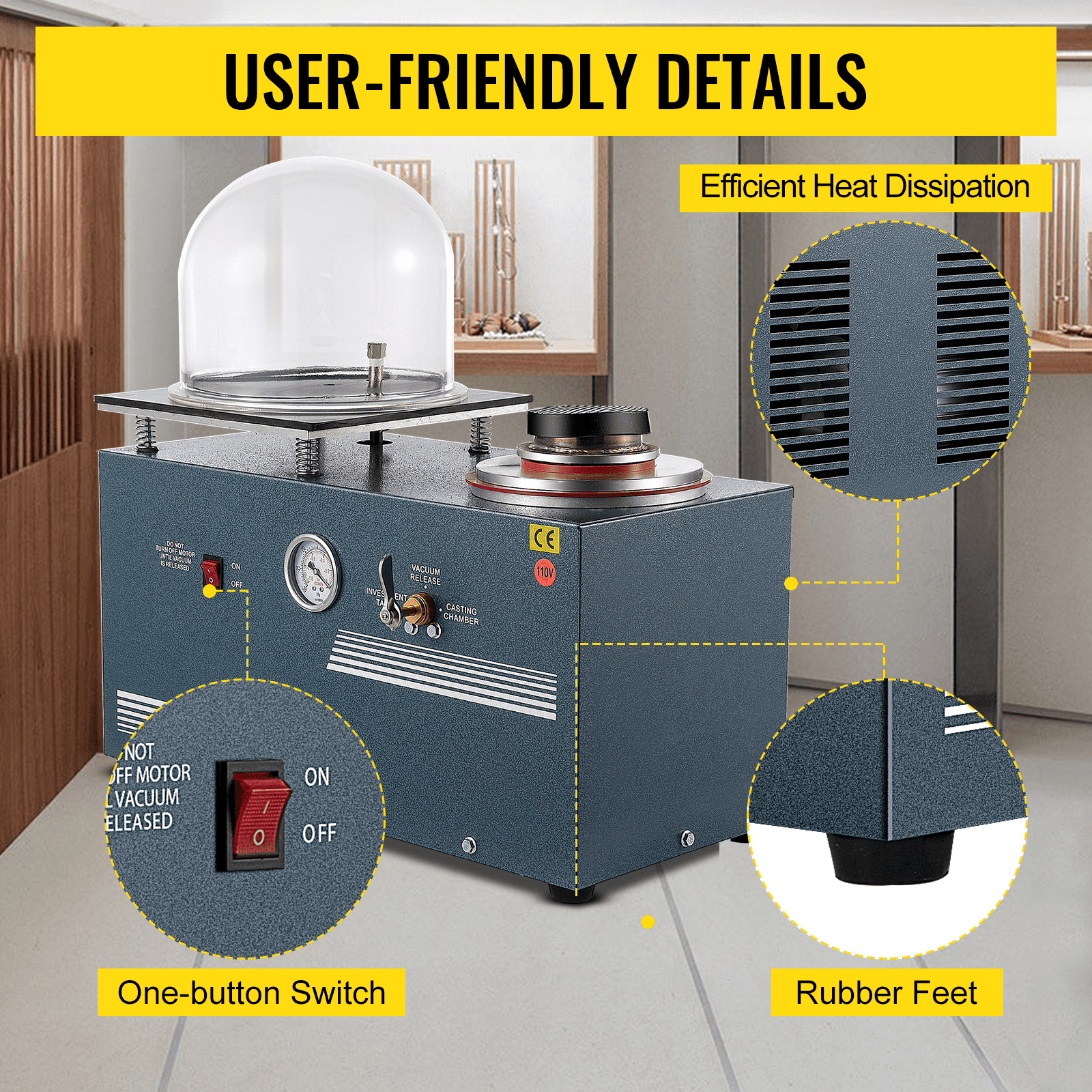 VEVOR Vacuum Investing Casting 2L Vacuum Casting Machine with 3 CFM ...