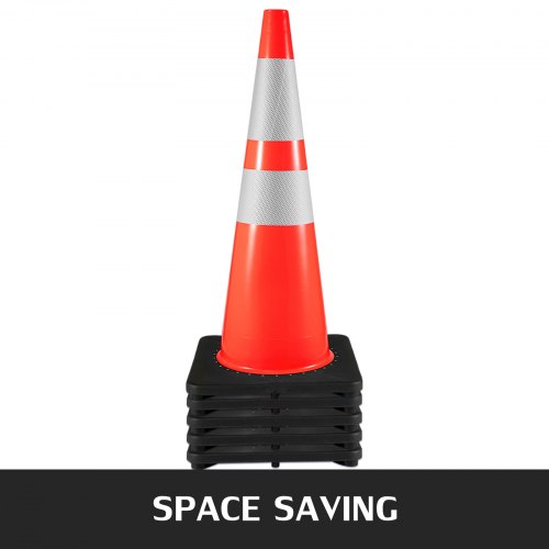 VEVOR 6Pack 36\" Traffic Cones, Safety Road Parking Cone with Black ...