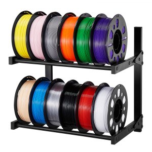 VEVOR Wall Mount Printer Filament Storage Rack, 2-Tier Wall Bracket ...