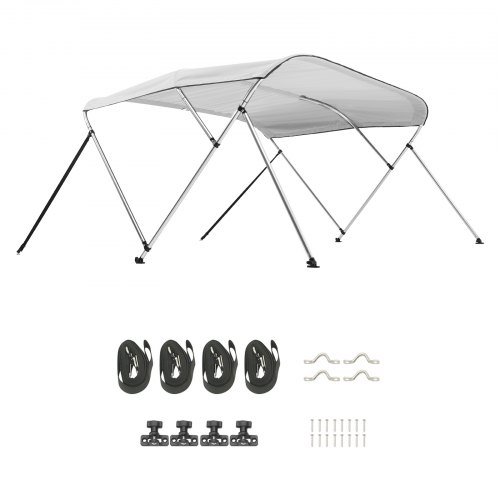 3 Bow Boat Bimini Tops 72"Lx(79"-84")W x 46"H Awning Canopy Light Grey ...