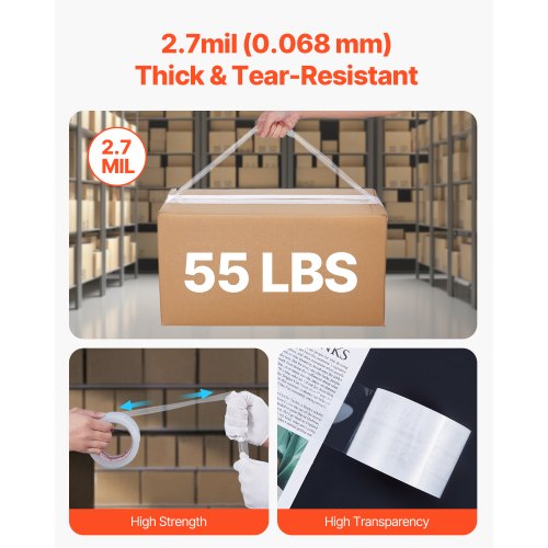 Clear Packing Tape 24 Rolls 65 Yards Heavy Duty Clear Packing Tape 2.7 ...