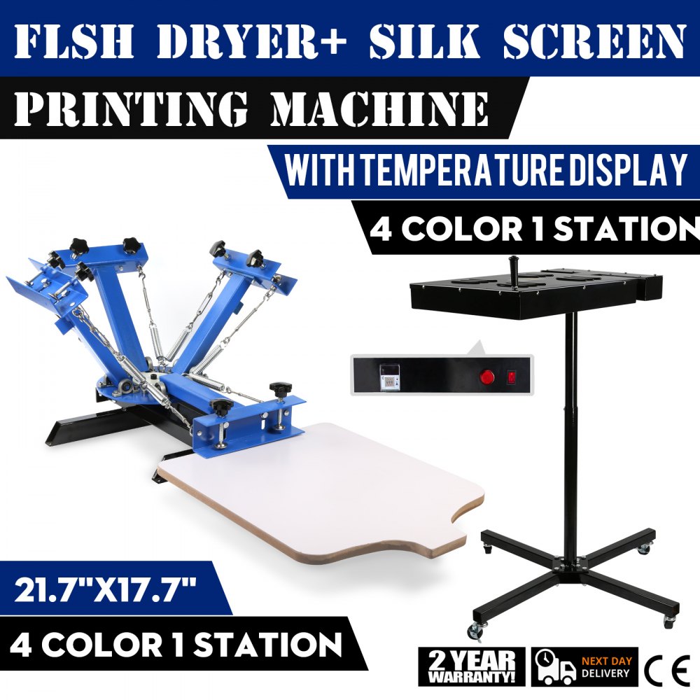 VEVOR 4 Color 1 Station Silk Screen Printing Kit Press Machine And ...