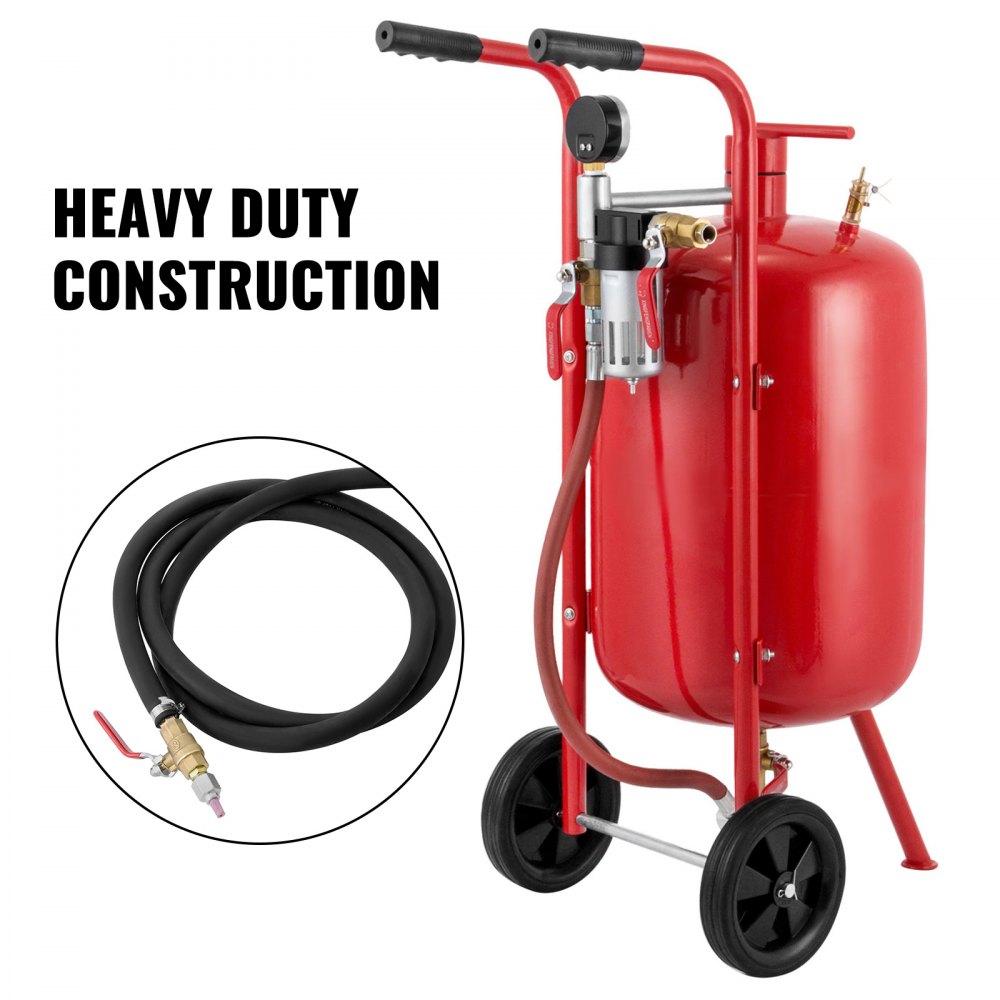 VEVOR 10Gal/40L Sandblaster Equipped w/Nozzle Shut-Off Valve Pressure ...