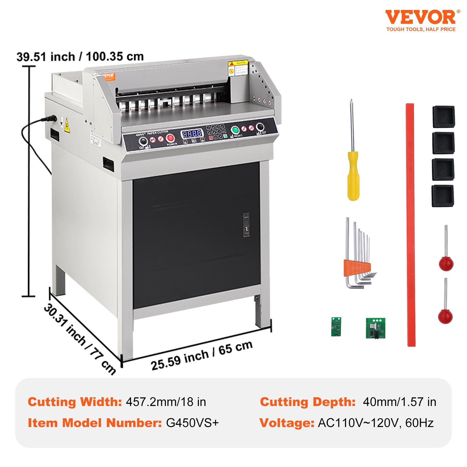 VEVOR Electric Paper Cutter, Heavy Duty Paper Cutter 18" /457.2mm ...