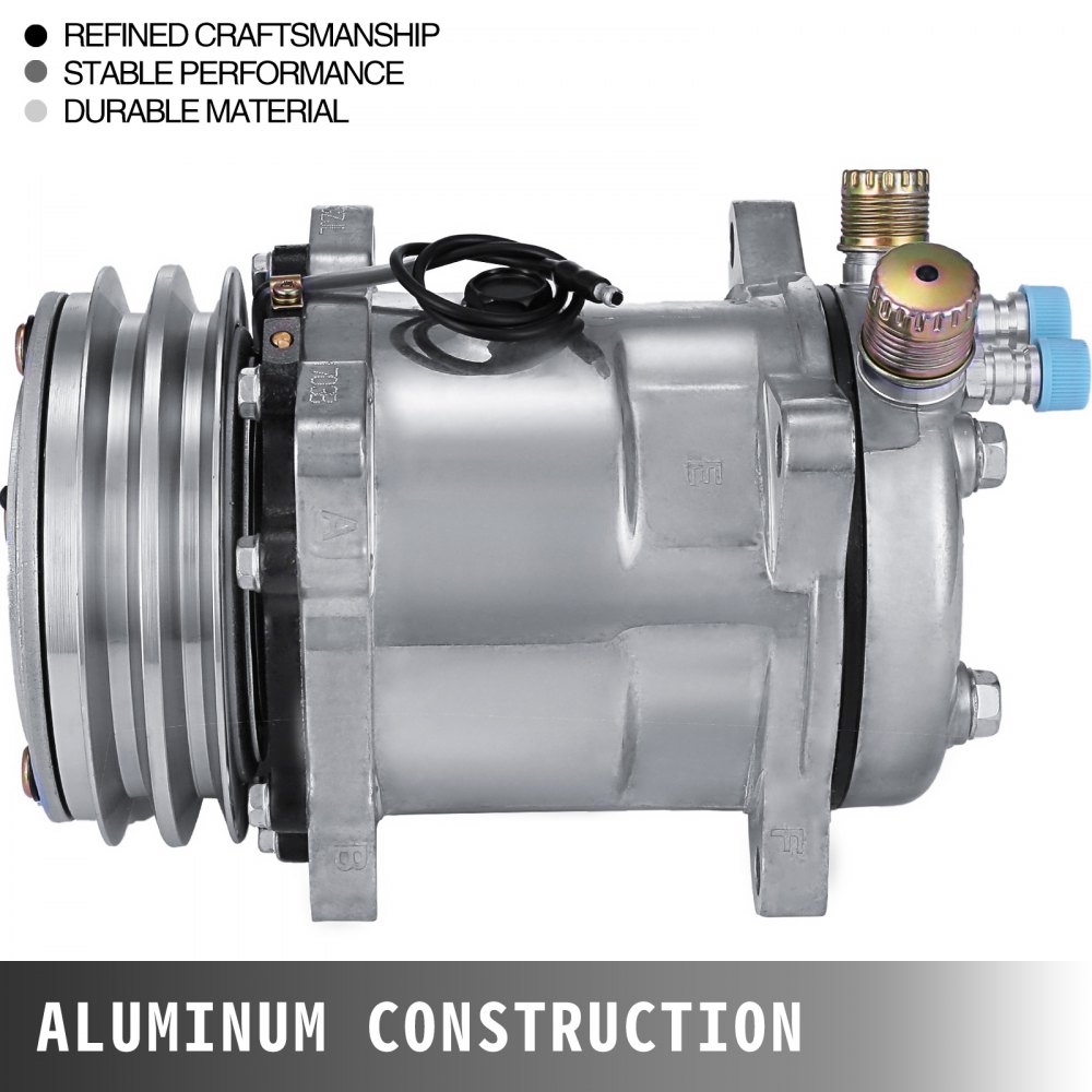 VEVOR AIR CONDITION COMPRESSORS SANDEN 508 STYLE NATURAL FINISH V BELT ...