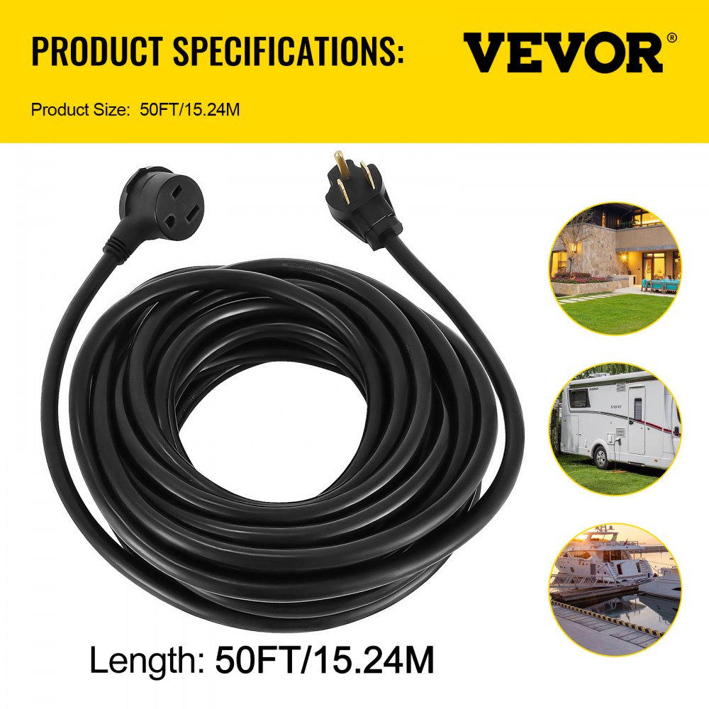 VEVOR Welding Extension Cord 50ft MIG TIG Plasma Welding Cord 50A ...