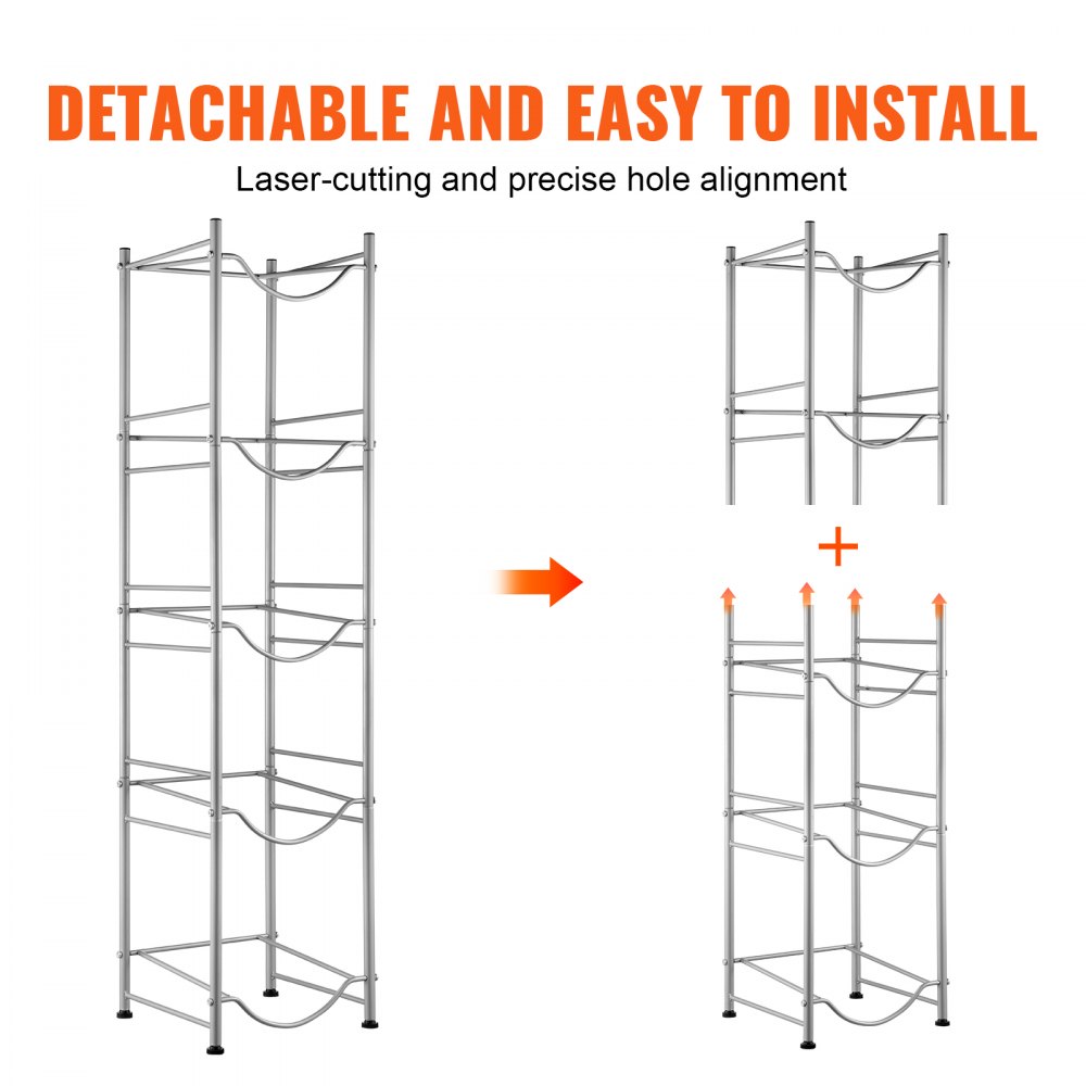 VEVOR 5 Tiers Water Jug Holder Single Row Water Bottle Rack for 5 ...