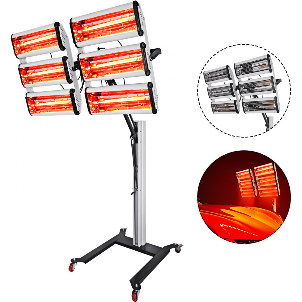 VEVOR Paint Curing Lamp 6000W Baking Infrared Auto Body Repair Lamp ...