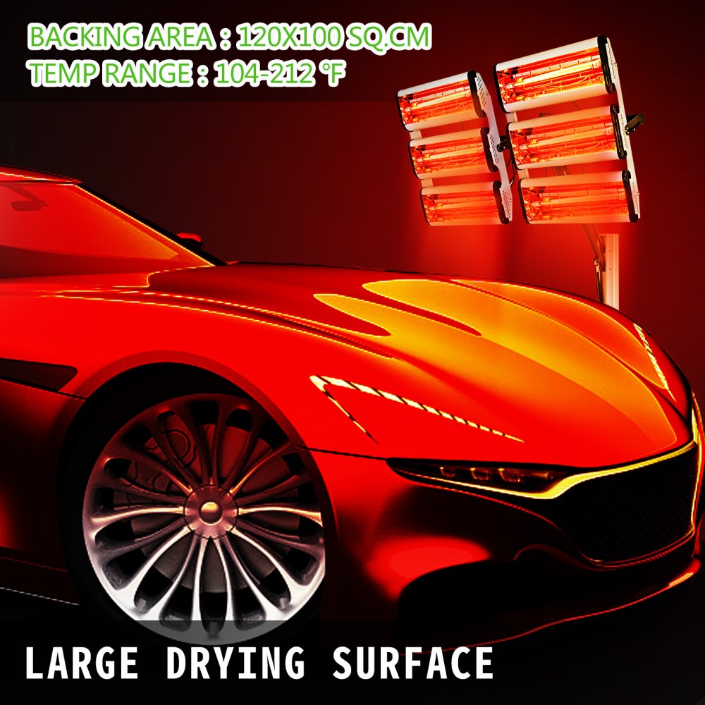 VEVOR Paint Curing Lamp 6000W Baking Infrared Auto Body Repair Lamp ...