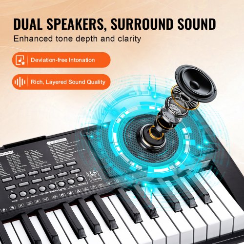 VEVOR 61 Key Digital Keyboard Piano Electric Portable with Adjustable ...