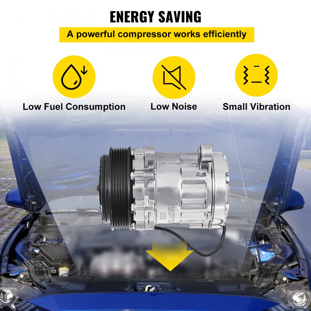 VEVOR CO7176C Sanden style Universal Air Conditioner AC Compressor 7176 ...