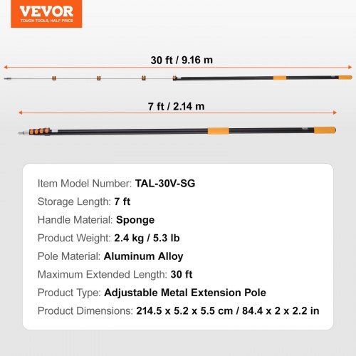Telescoping Extension Pole 7 to 30 FT Multi-Purpose for Painting ...