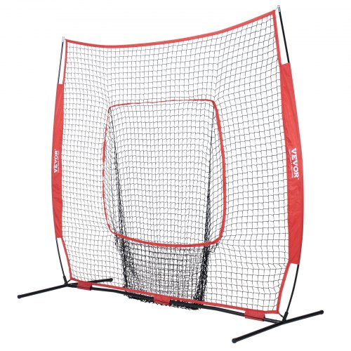 VEVOR 7x7 ft Baseball Softball Practice Net, Portable Baseball Training ...