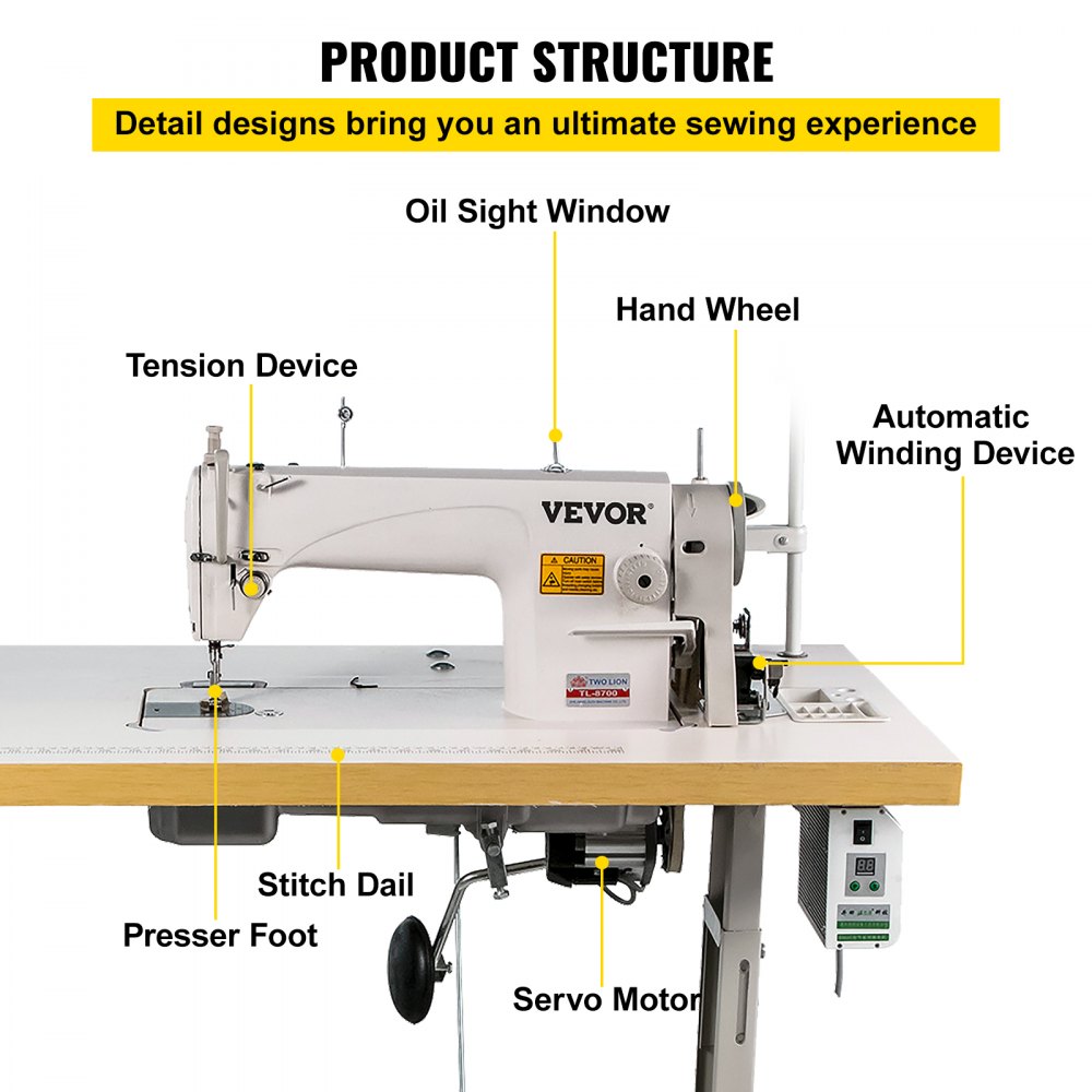 VEVOR Industrial Sewing Machine DDL8700 Lockstitch Sewing Machine with ...