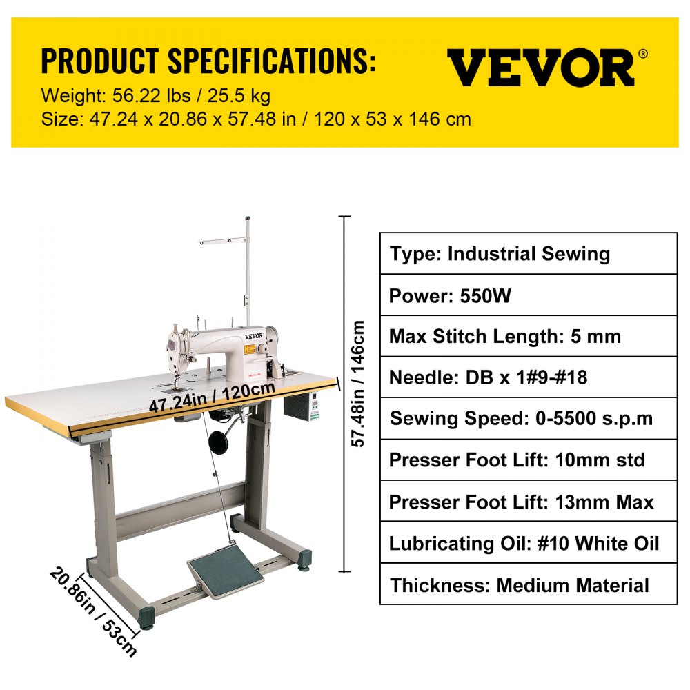 VEVOR Industrial Sewing Machine DDL8700 Lockstitch Sewing Machine with ...