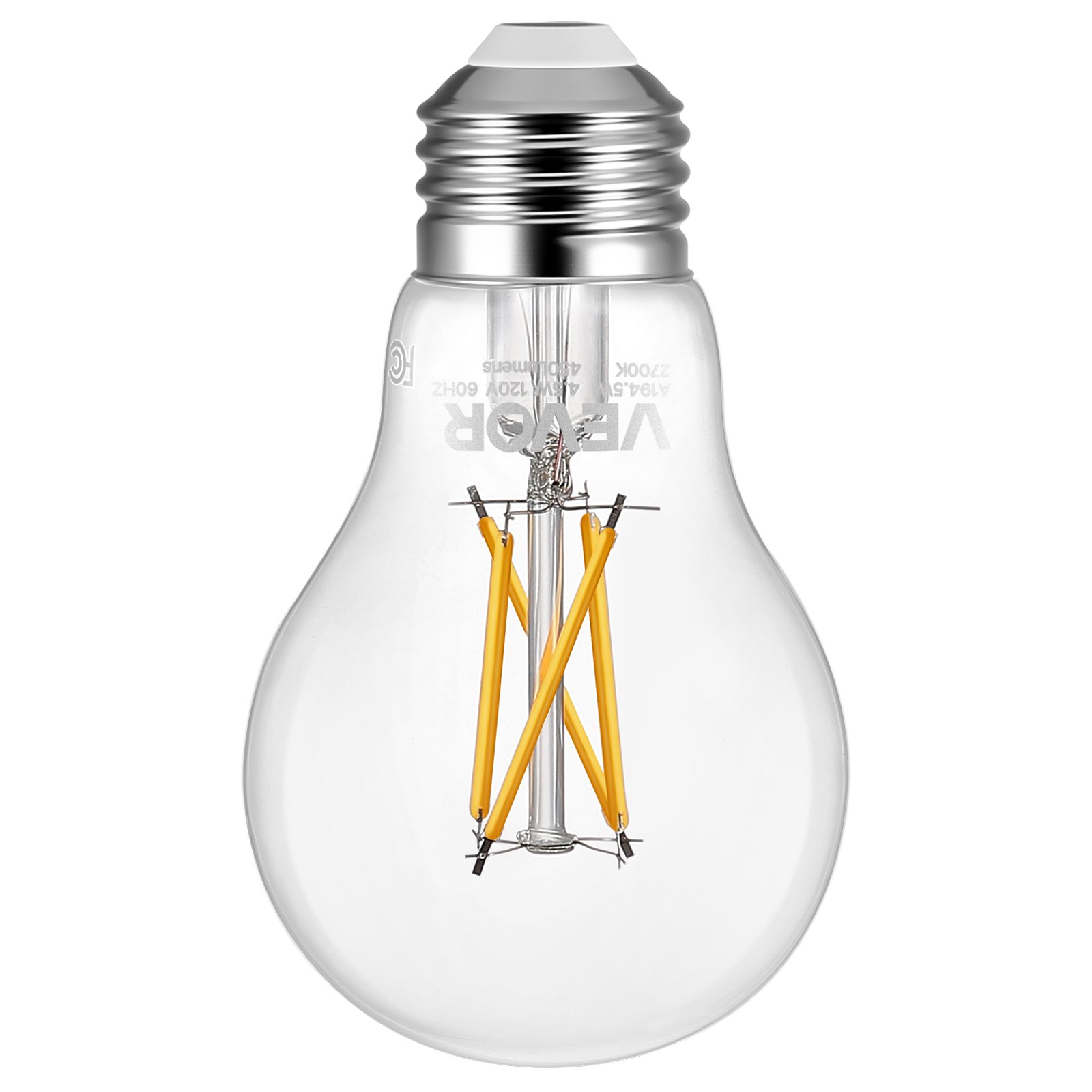 VEVOR 450 Lumen LED Bulb – 6 Pack 4.5W A19 Vintage Edison
