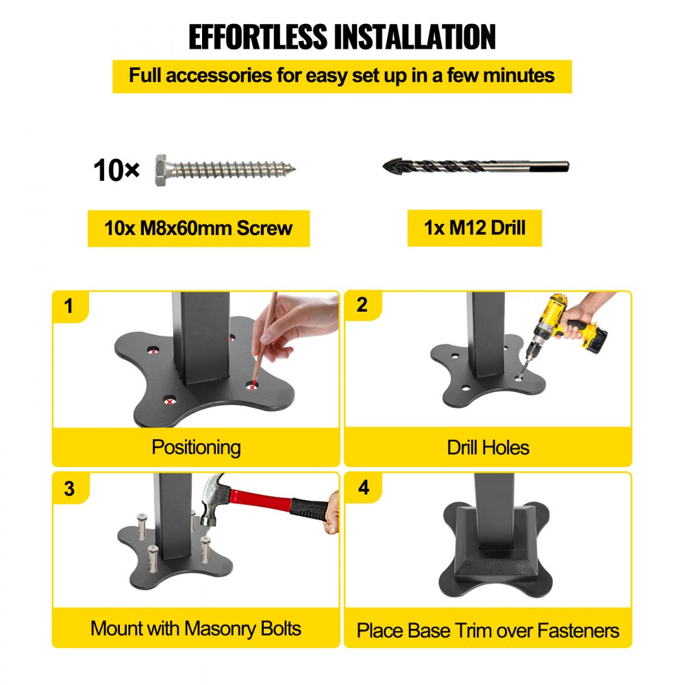 VEVOR Outdoor Stair Railing, Fits for 0-5 Steps Transitional Wrought ...
