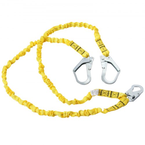 VEVOR 38mm Safety Lanyard, 6ft(1.83m) Fall Protection Lanyard with 2 ...