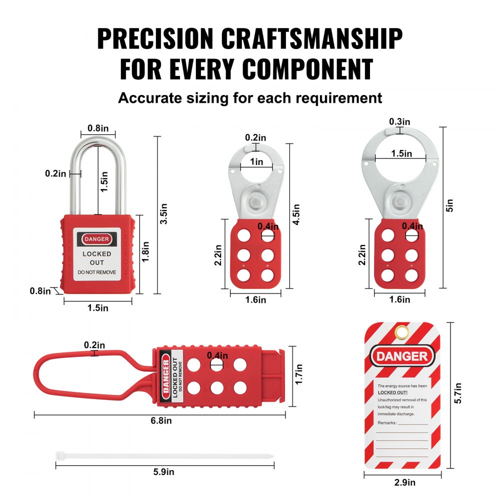 Vevor Electrical Lockout Tagout Kit 47 Pcs Safety Loto Kit Includes