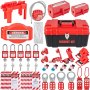 VEVOR 43 PCS Lockout Tagout Kits, Electrical Safety Loto Kit Includes ...