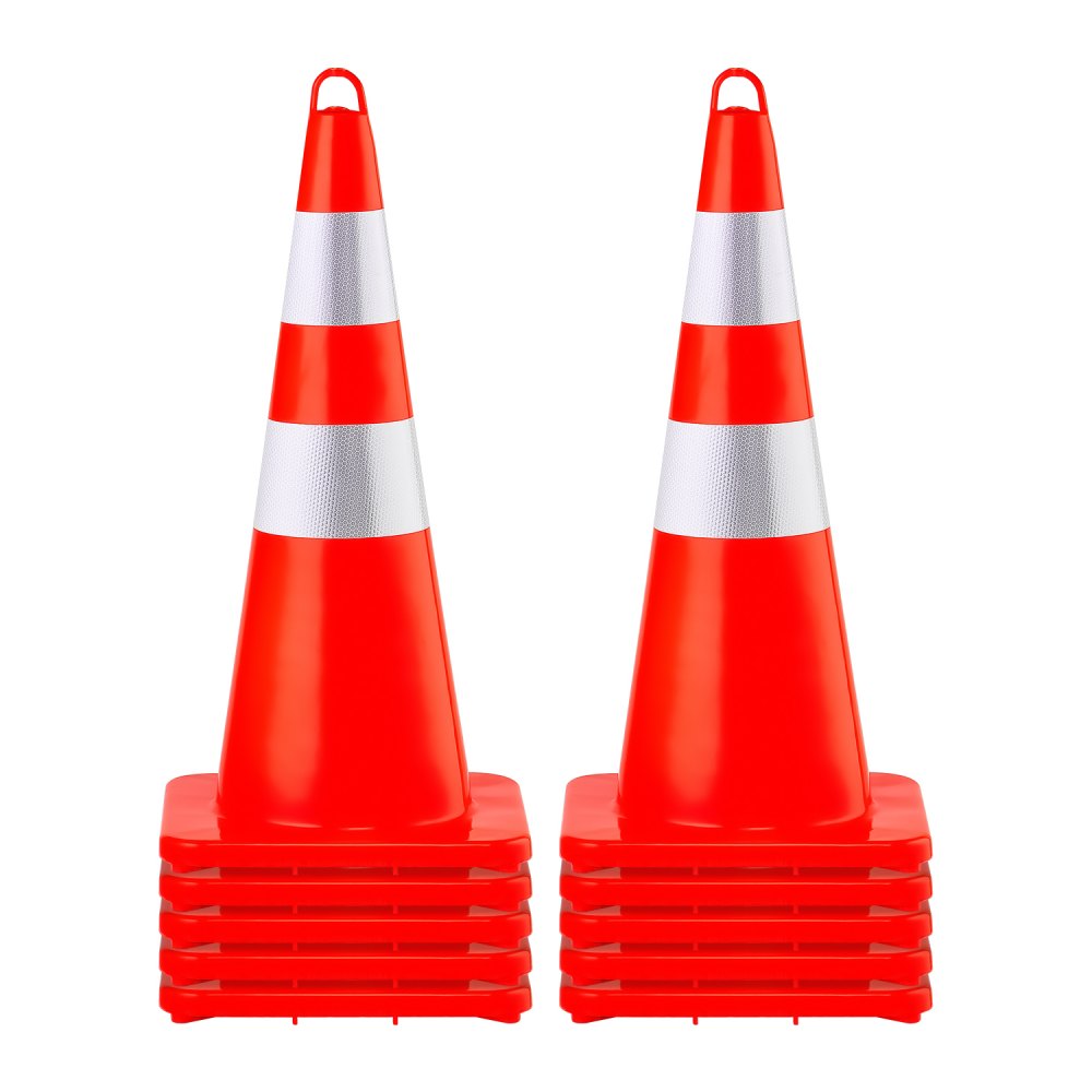 VEVOR Safety Cones, 10PCS 28\" Traffic Cones, PVC Orange Construction ...