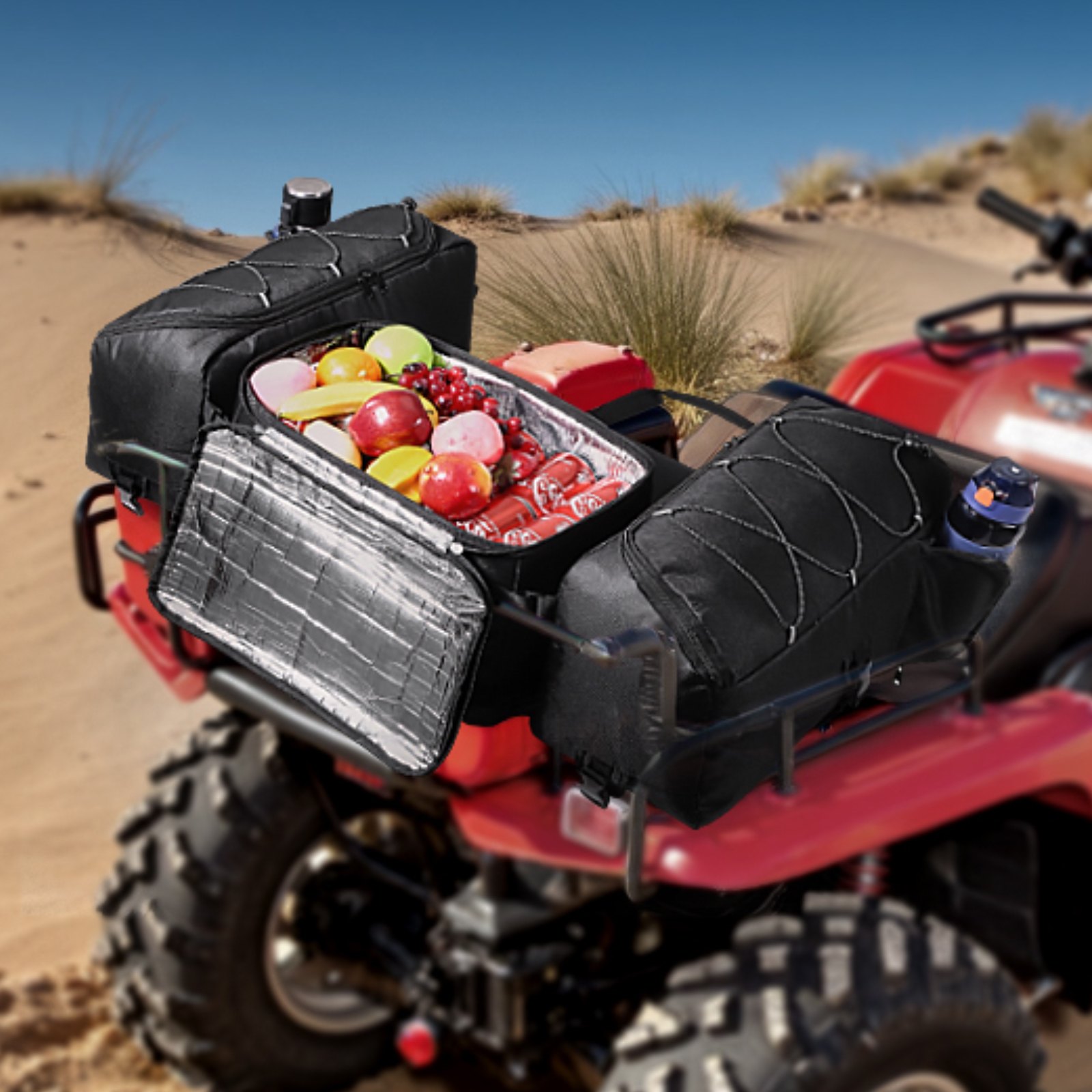 VEVOR ATV Rear Storage Bag, 74L ATV Rear Cargo Bag with Cooler ...