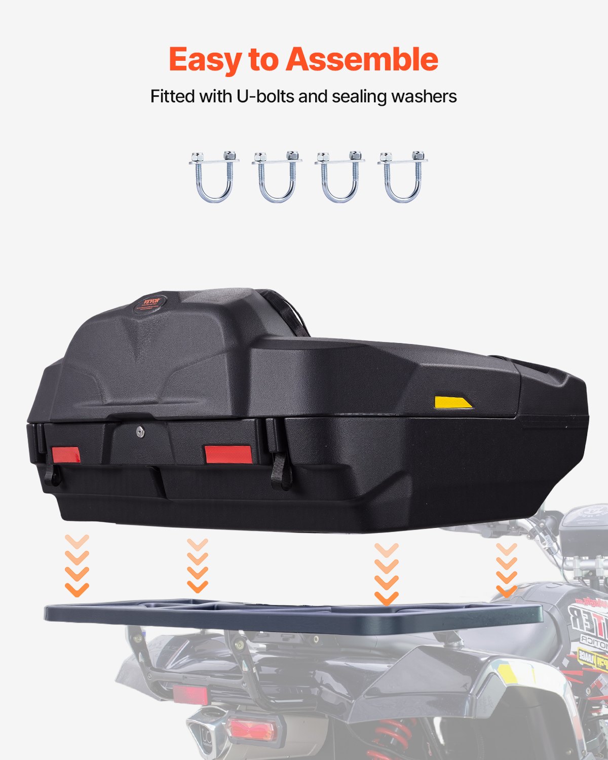 VEVOR ATV Rear Seat With Storage — 95L Cargo Box & Cushion