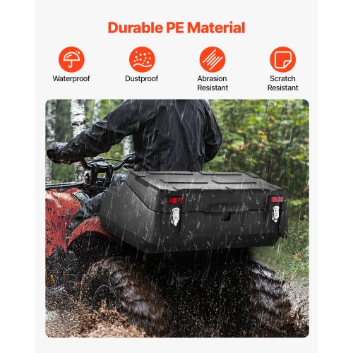 ATV Rear Storage Box Lounger 95L Waterproof ATV Cargo Gear Box with ...
