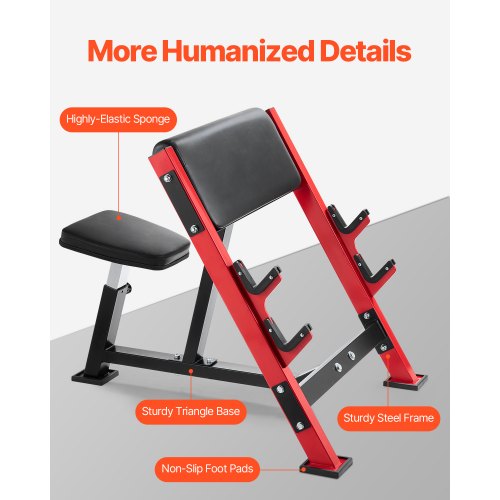 Preacher Curl Bench Adjustable Home Gym Biceps Machine Barbell ...