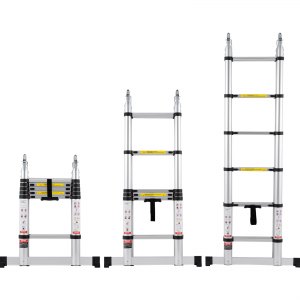 VEVOR Telescoping Ladder, 12.5FT A-Shape Aluminum Extension Ladder ...