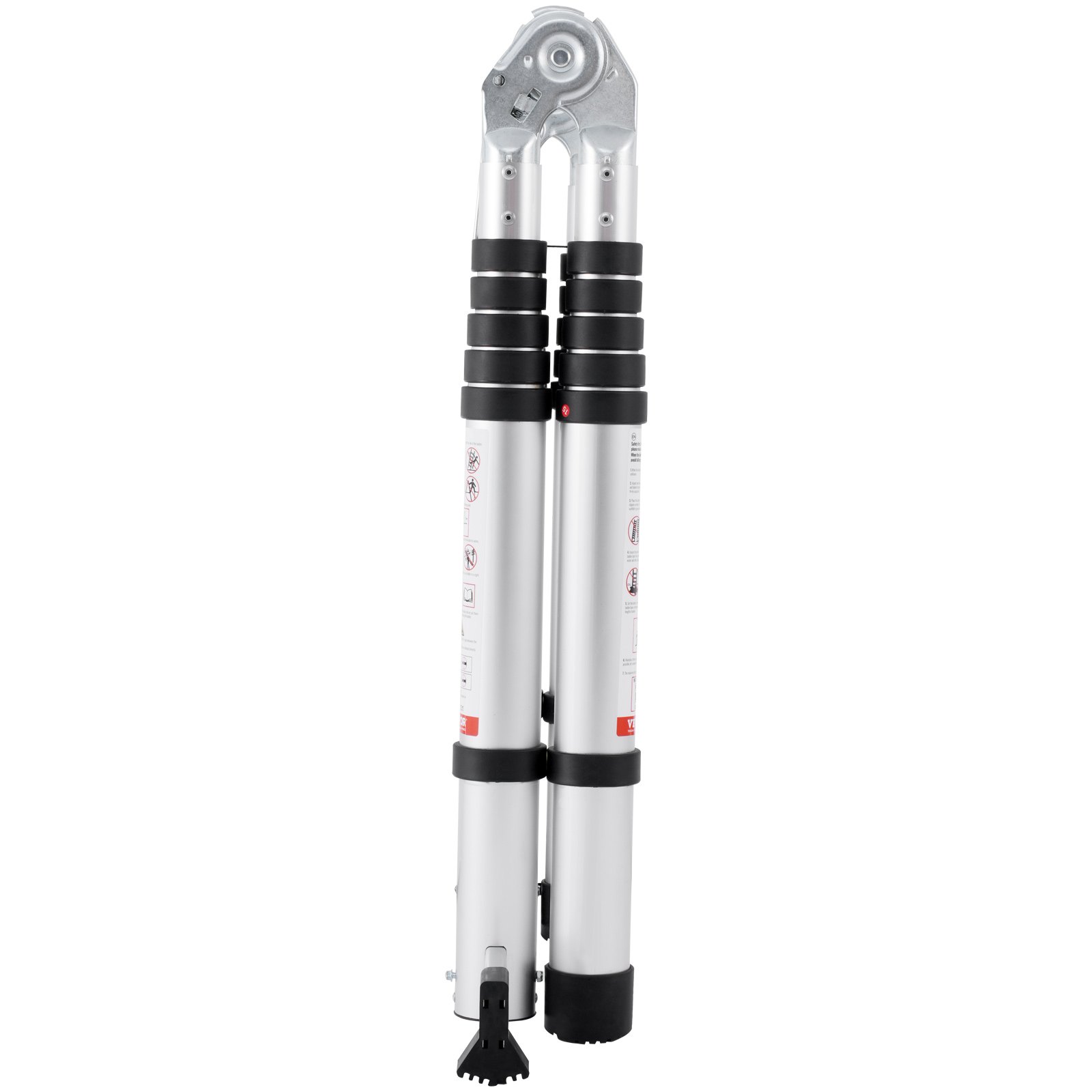 VEVOR Telescoping Ladder, 12.5FT A-Shape Aluminum Extension Ladder ...