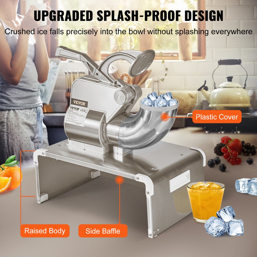 VEVOR Ice Crushers Machine, 661lbs Per Hour Electric Snow Cone Maker ...