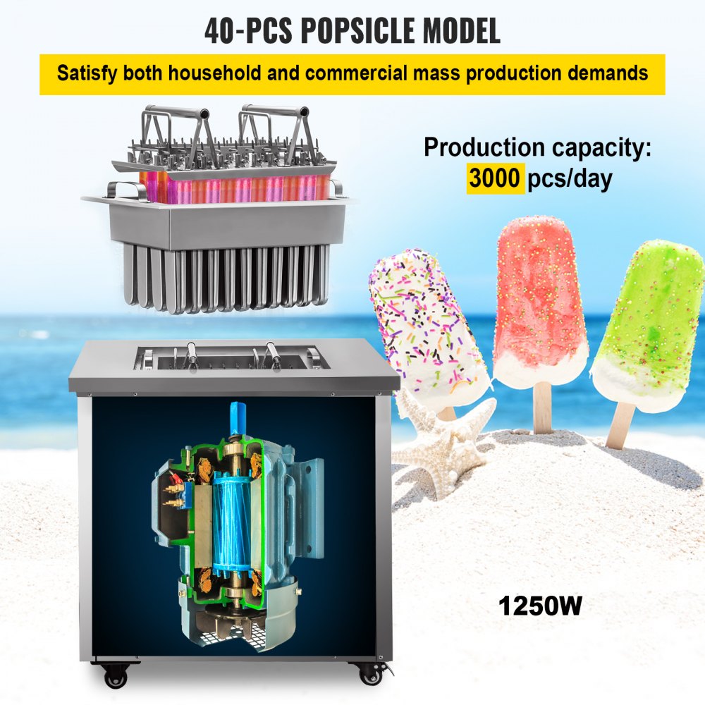 VEVOR Commercial Popsicle Machine Single Model Set Commercial Ice Pop ...