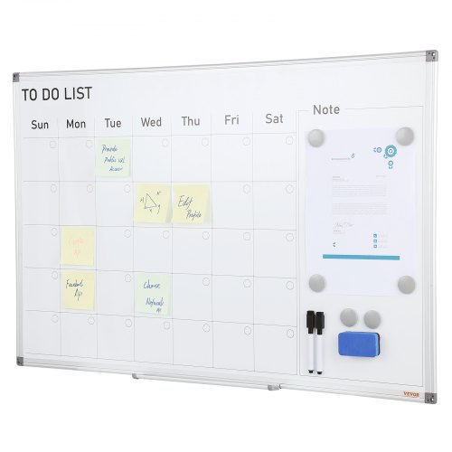 VEVOR Calendar Whiteboard, 36 x 24 Inches Magnetic Dry Erase Calendar ...