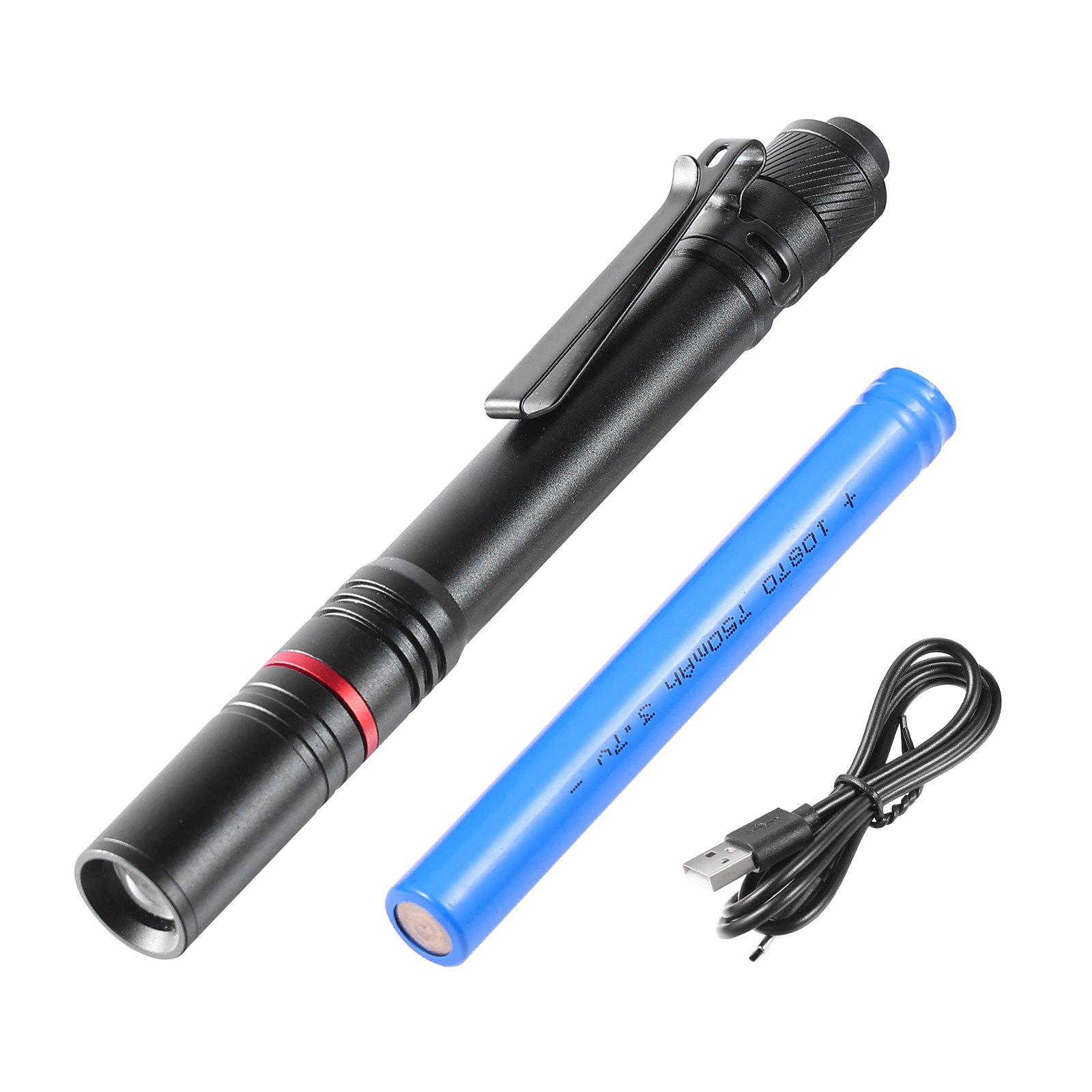 VEVOR 5.9 Inch Rechargeable Penlight 300 lumens 3 Lighting Modes Pocket ...
