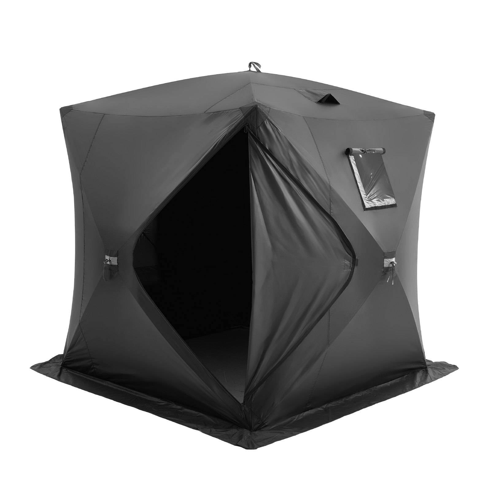 VEVOR Portable Ice Shelter, 3-4 Person Pop-Up Ice Fishing Tent, 35 ...