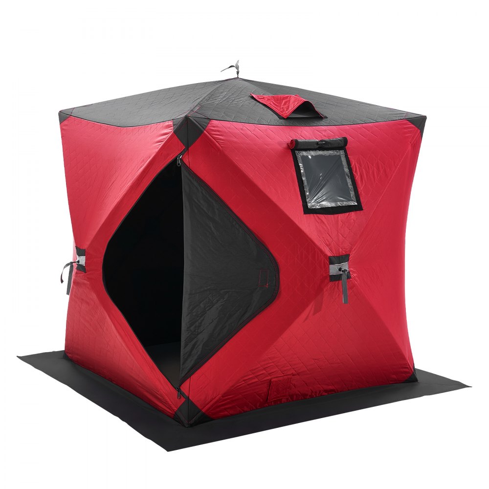 VEVOR Portable Ice Shelter, 1-2 Person Insulated Pop-Up Ice Fishing ...