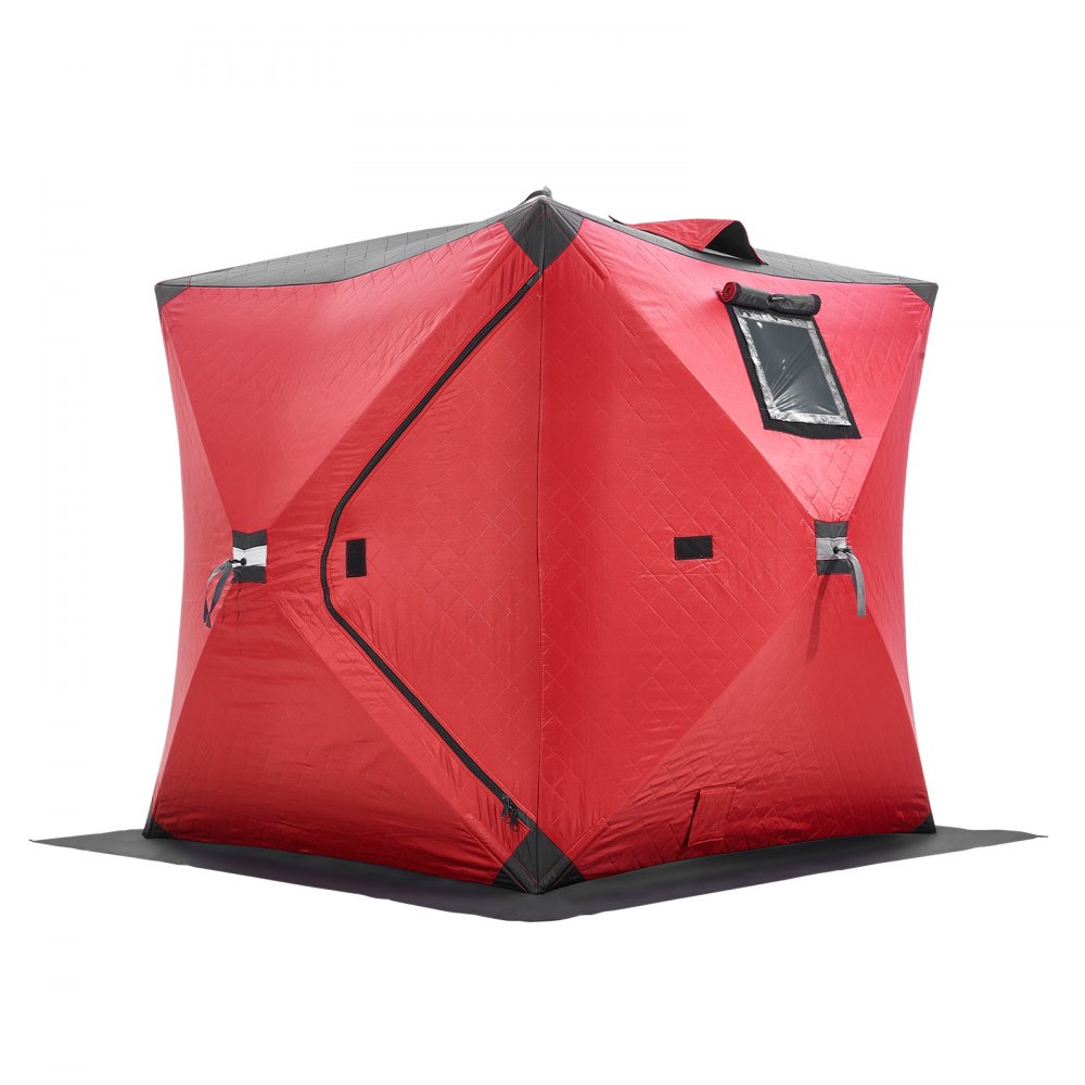 VEVOR Portable Ice Shelter, 1-2 Person Insulated Pop-Up Ice Fishing ...