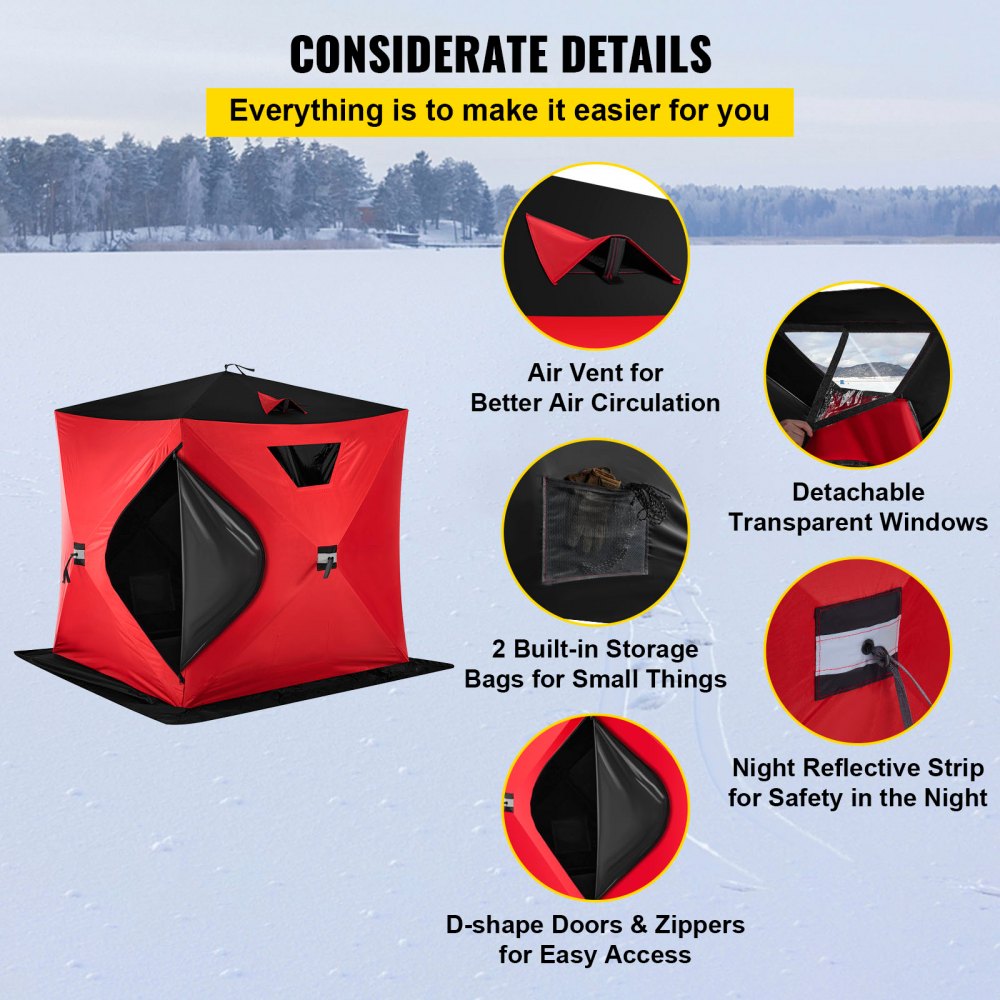 2-Person Ice Fishing Shelter Tent Portable Pop Up House Outdoor Fish ...