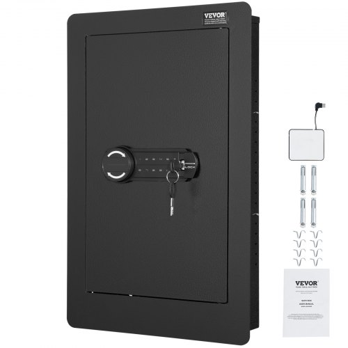 VEVOR 25.59" High Concealed Wall Safe, Keypad Access 3-Level Security ...