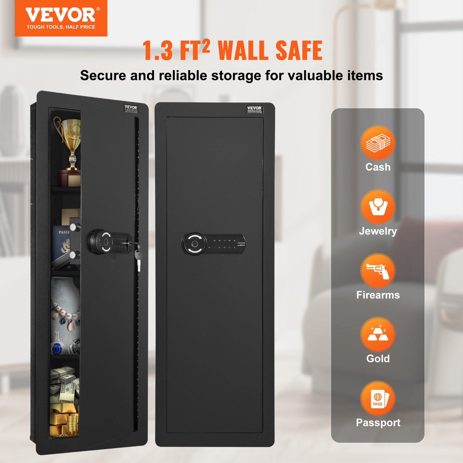 VEVOR In-Wall Gun Safe — Unique Dual-Lock Design