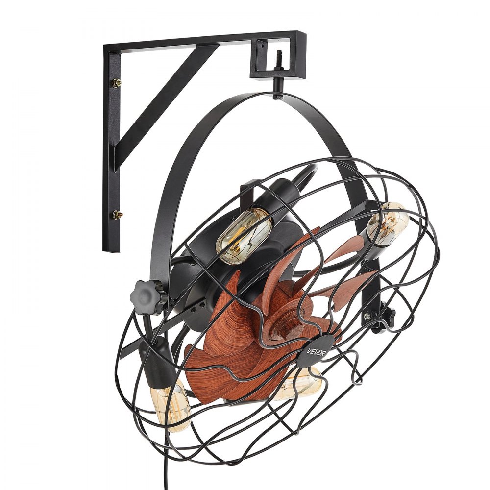 VEVOR Wall Mounted Fan with Lights, 21 inch Wall Mount Fan with Remote ...