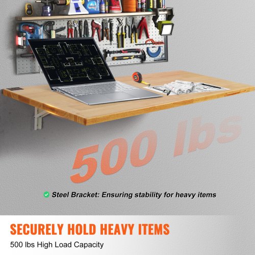 VEVOR Wall Mounted Floating Folding Table Laptop Desk Home Office 47.24x19.69 in | VEVOR EU