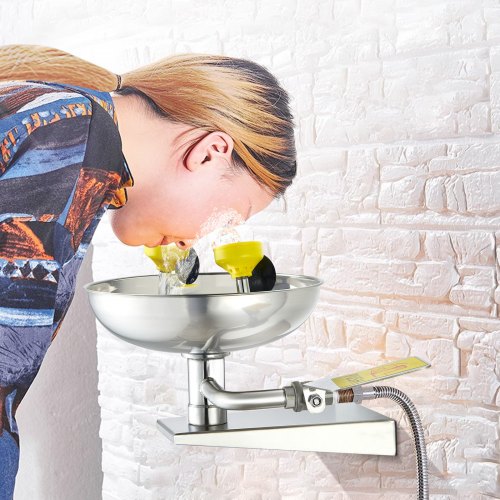 Eyewash Emergency Face Eye Washing Station Stainless Steel Wall-Mounted ...
