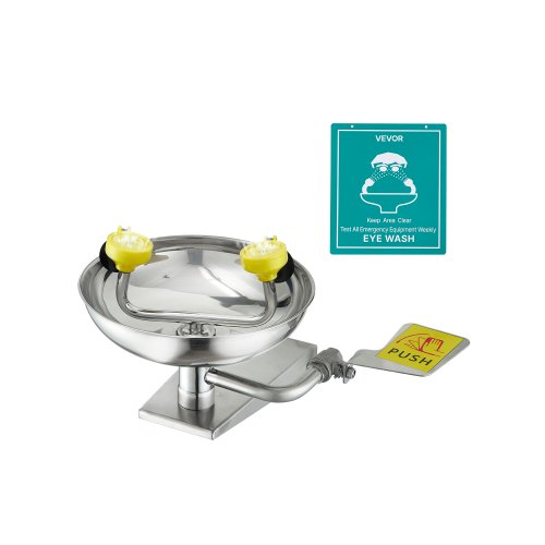 Eyewash Emergency Face Eye Washing Station Stainless Steel Wall-Mounted ...
